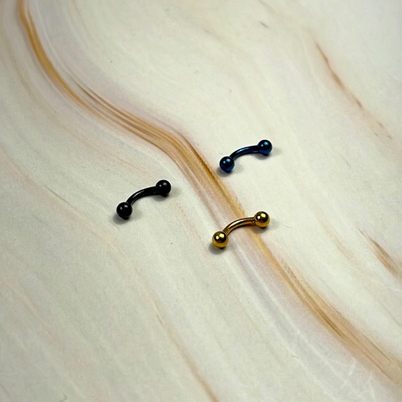 Jewelry | 3 Pc 316 Surgical Eyebrow Barbel Navel Lip Ring Curved ...